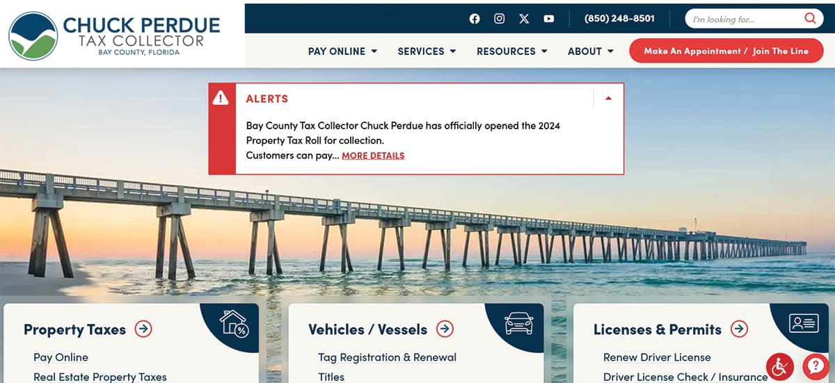 Tax Collector Updates Website Design - PCB Life | Panama City Beach ...